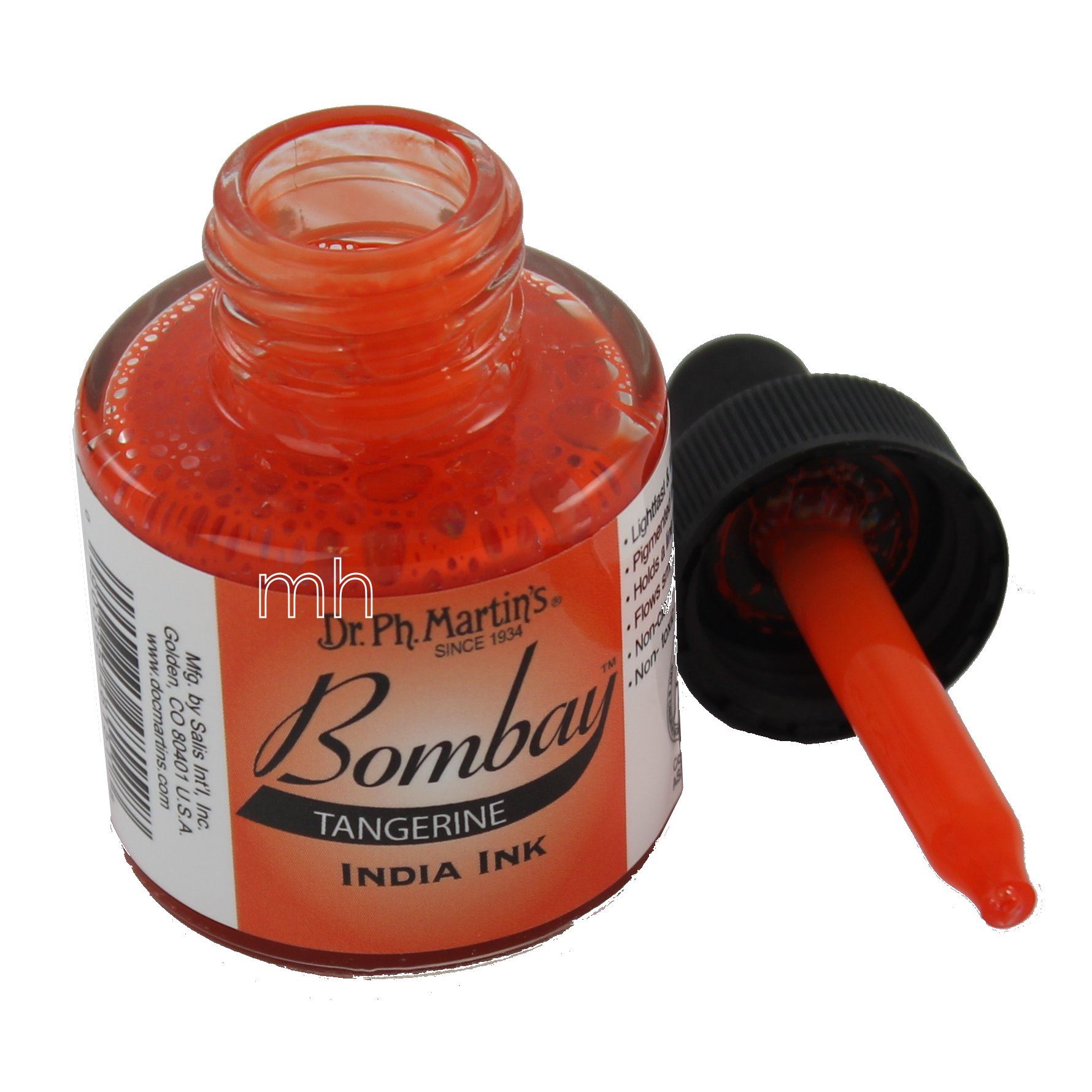 Dr Ph Martin Bombay Tangerine India Ink 1oz 30ml bottle