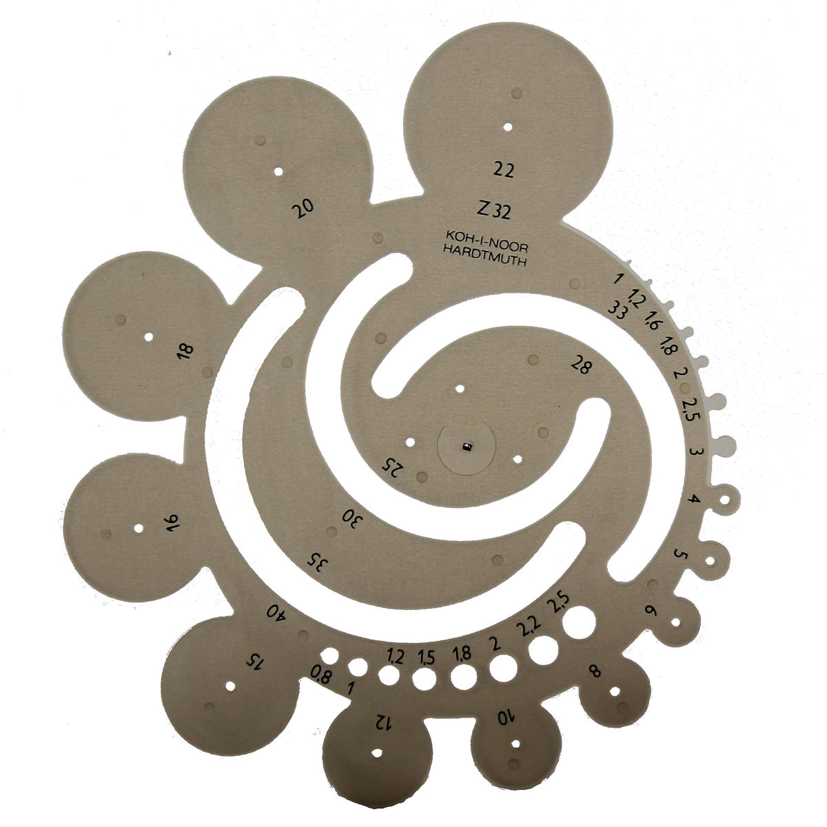 Koh-I-Noor Radius Template Curves 0.8 - 22 Plastic