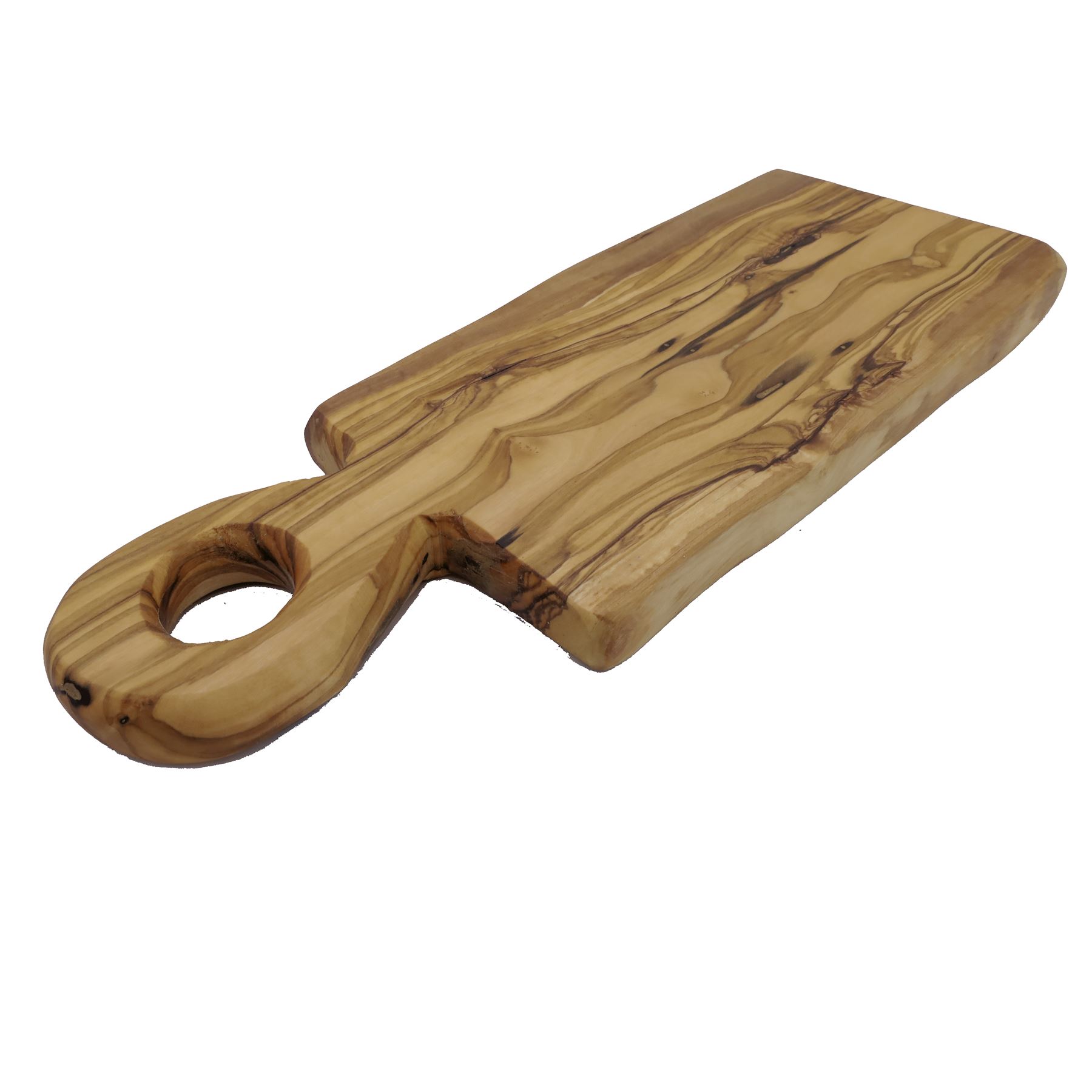 Handcrafted Olive Wood Rustic Chopping Board with Loop Handle – Each ...