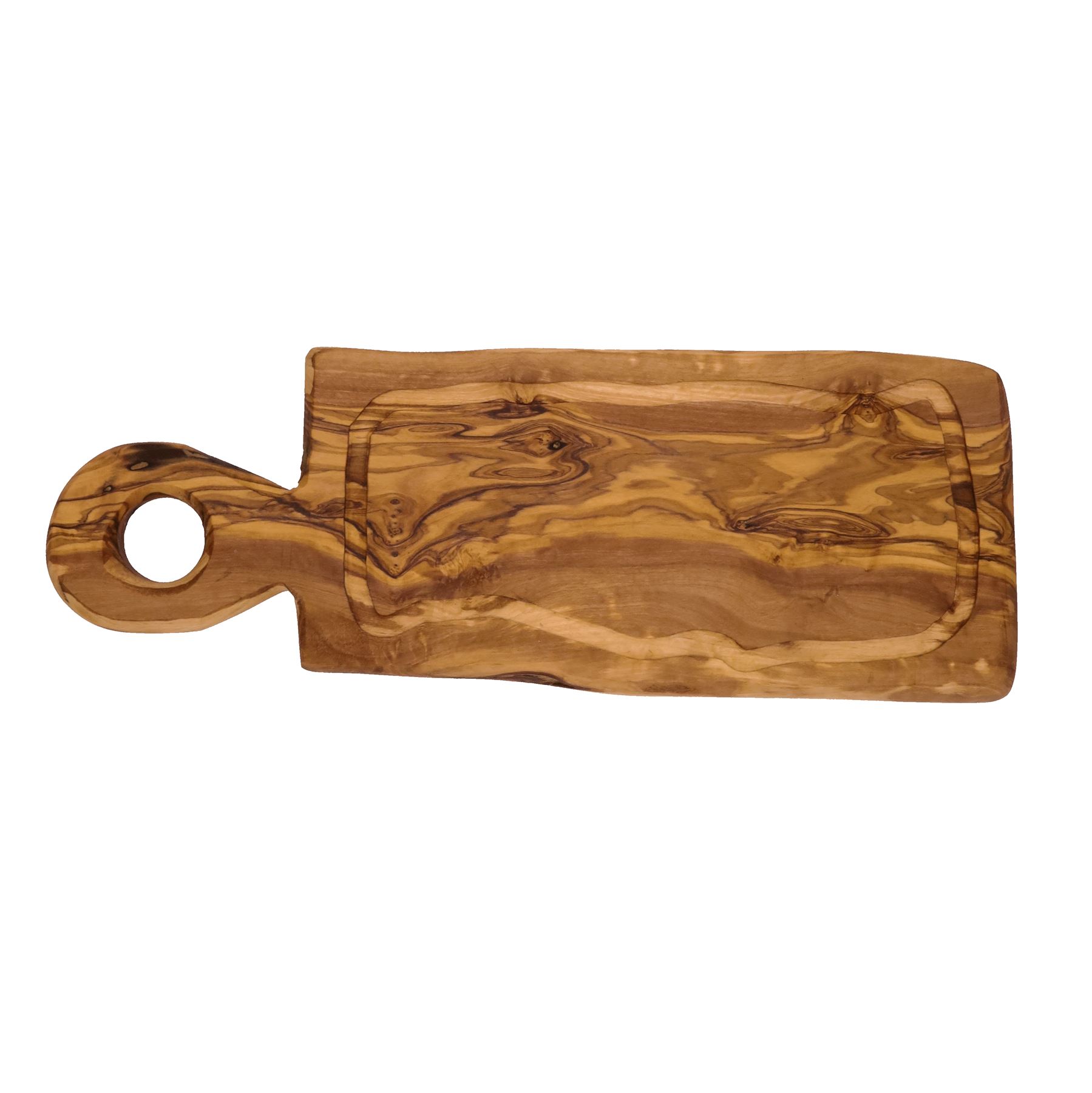 Handcrafted Olive Wood Rustic Chopping Board with Loop Handle – Each ...